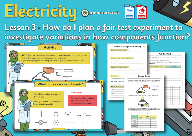 Year 6 Science - Electricity - How do I plan a fair test experiment to ...