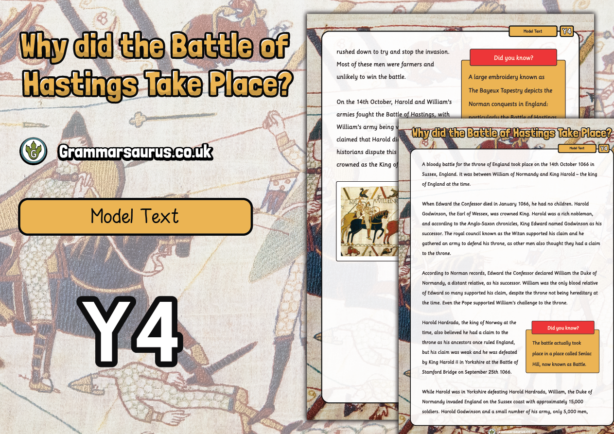 Year 4 Model Text - Explanation - 1066: The Battle of Hastings ...