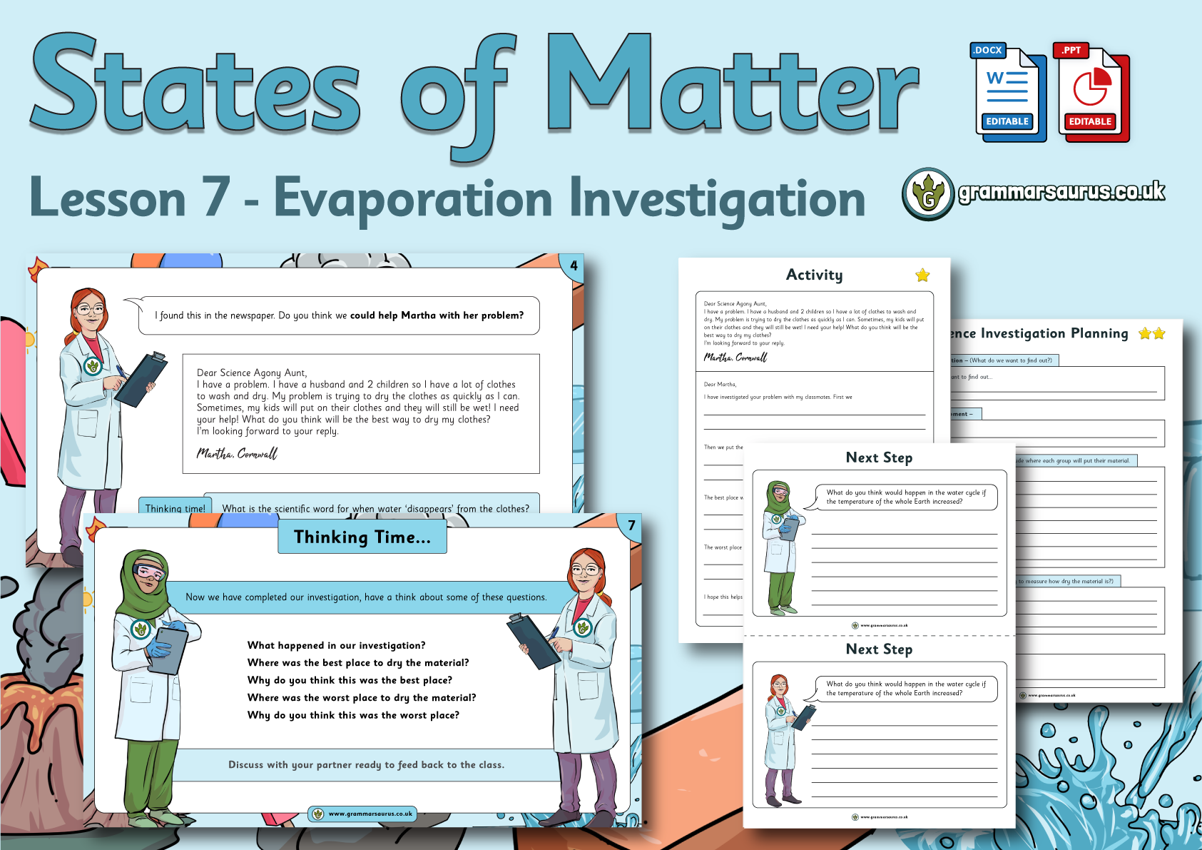 Year 4 Science - States of Matter - Evaporation Investigation - Lesson ...