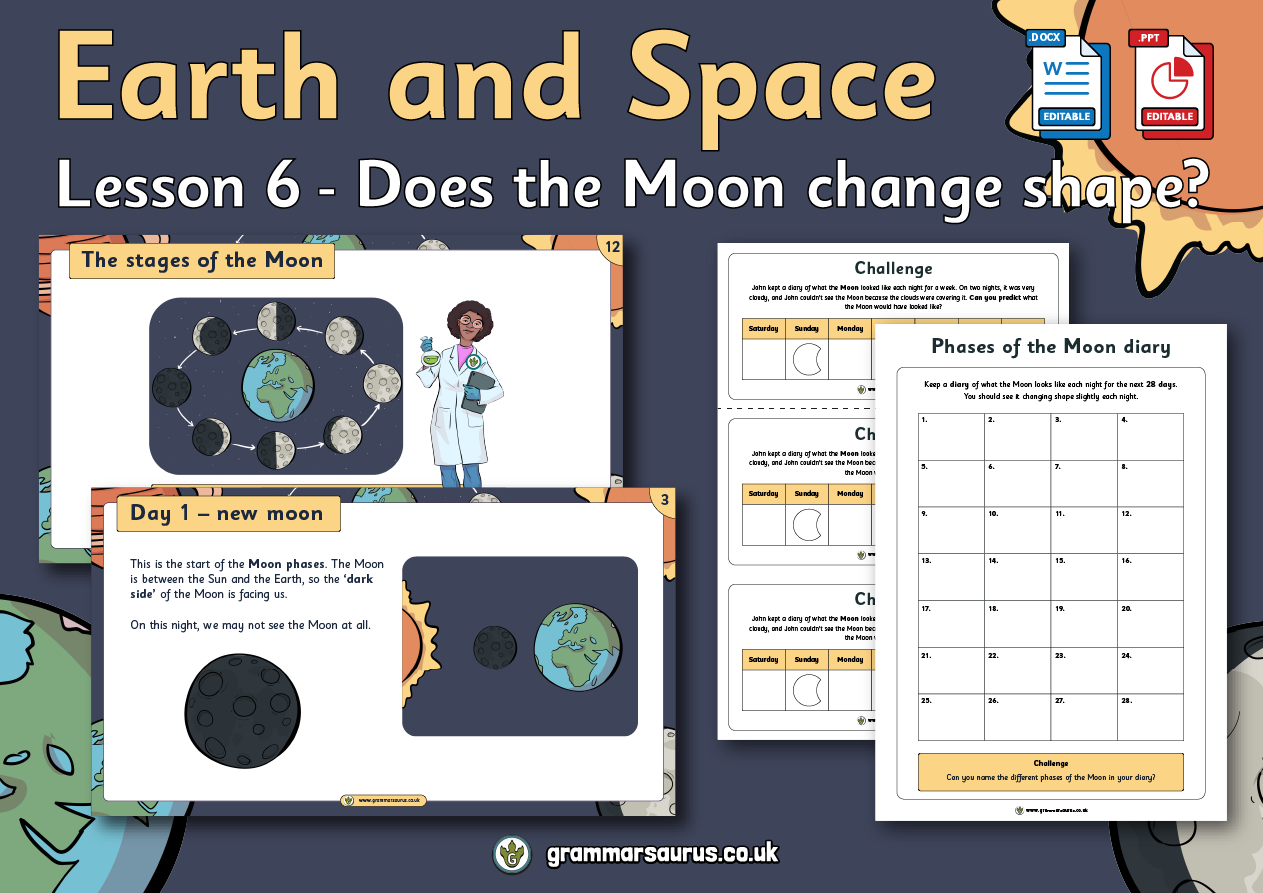 Year 5 Science - Earth and Space - Does the Moon change shape? Lesson 6 ...
