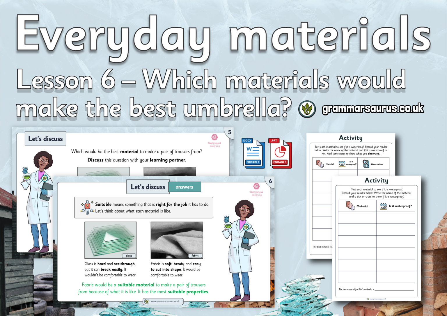 Year 1 Science – Everyday materials – Which materials would would make ...