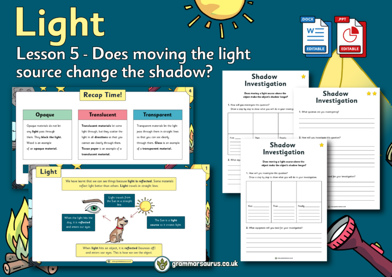 Year 3 Science - Light - Does moving the light source change the shadow ...
