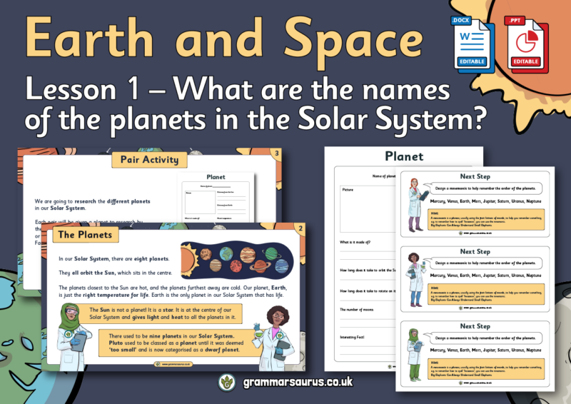 Year 5 Science - Earth and Space - What are the names of the planets in ...