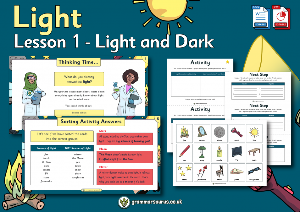 Year 3 Science - Light - What is light? - Lesson 1 - Grammarsaurus