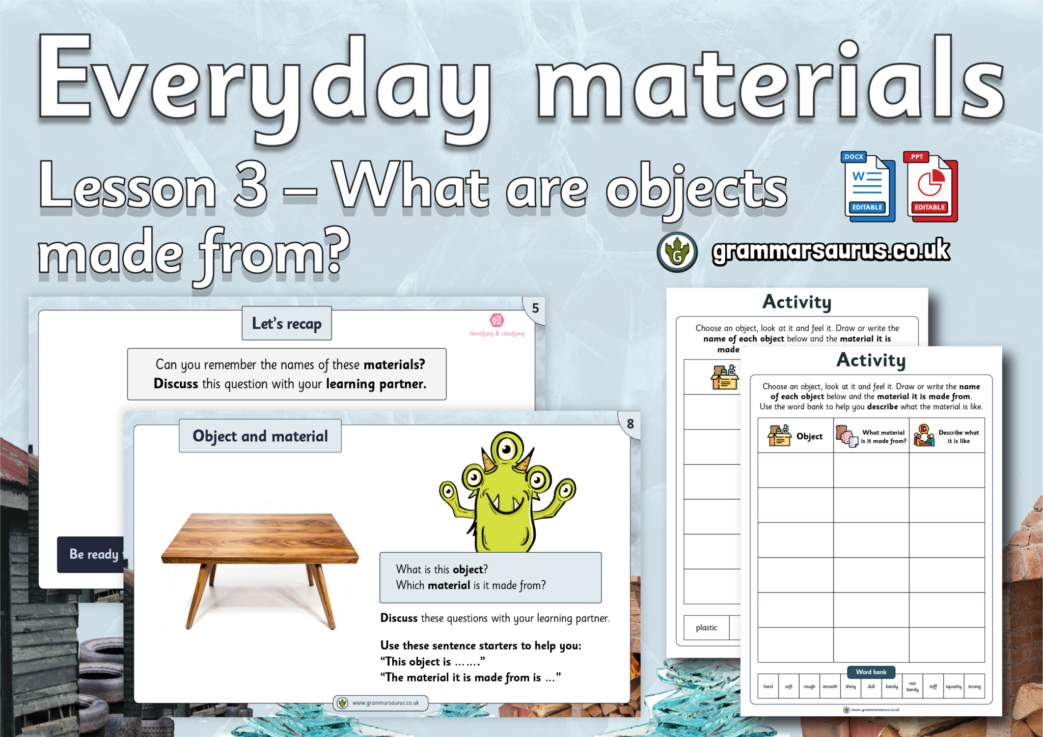 Year 1 Science - Everyday materials - What are objects made from ...