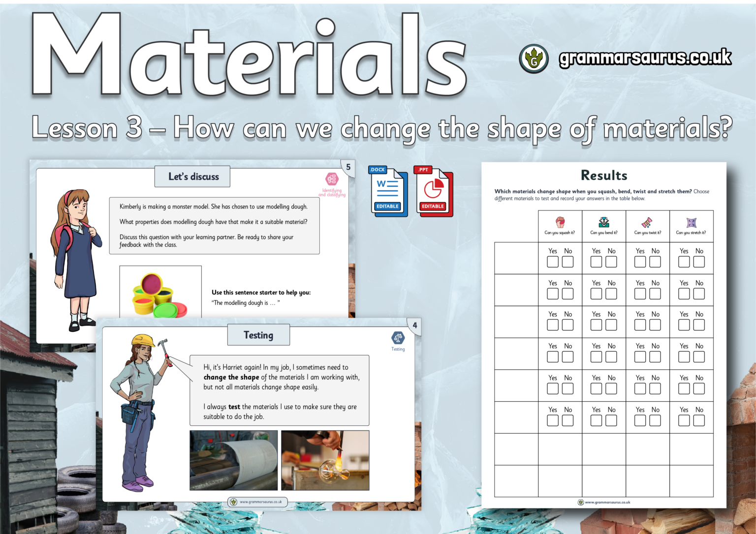 Year 2 Science - Materials - How can we change the shape of materials ...