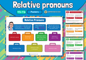Year 5/6 Relative Pronouns Posters - Grammarsaurus