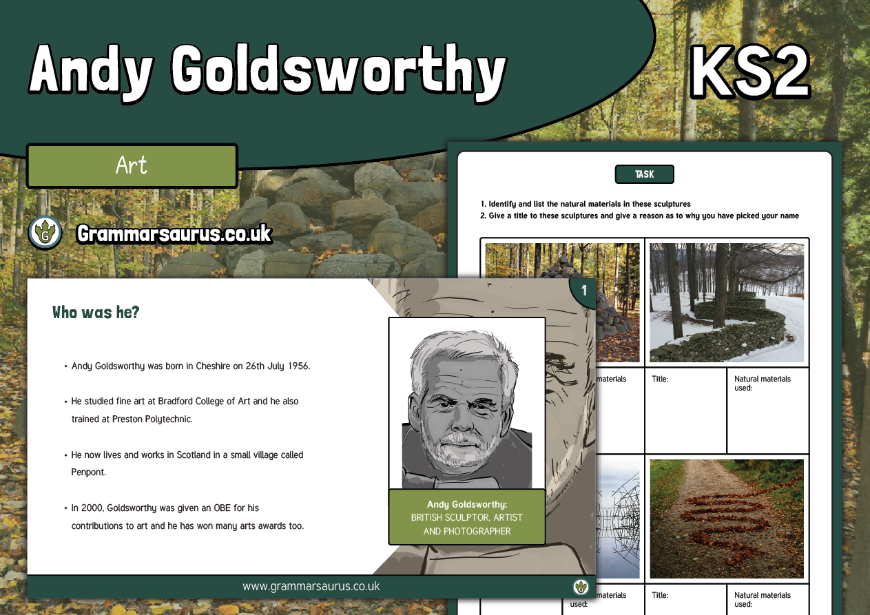 KS2 Art - Andy Goldsworthy - Resource Pack - Grammarsaurus