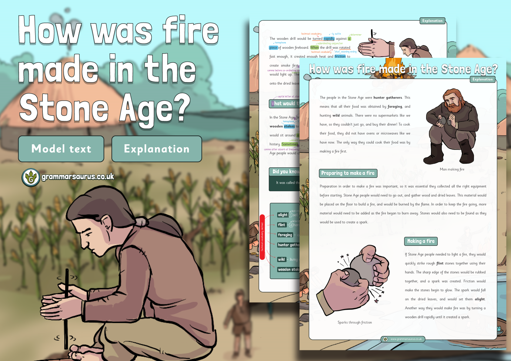 Year 3 Model Text - Explanation - How was fire made in the Stone Age ...
