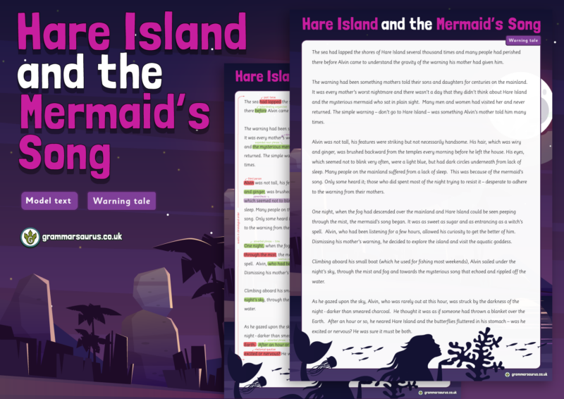 Year 5 Model Text - Narrative - Hare Island and the Mermaid's Song ...