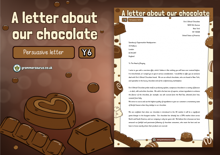 Chocolate Ad - Grammarsaurus