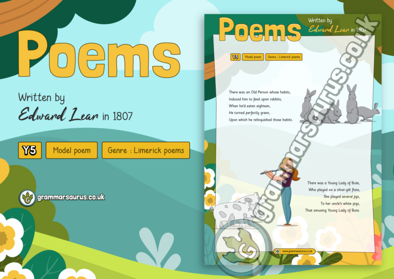 Year 5 Model Text – Poetry - Edward Lear Limericks - Grammarsaurus