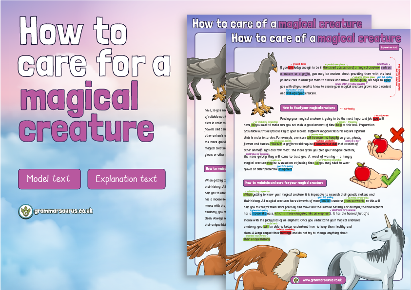 How to care for a magical creature_Ad - Grammarsaurus