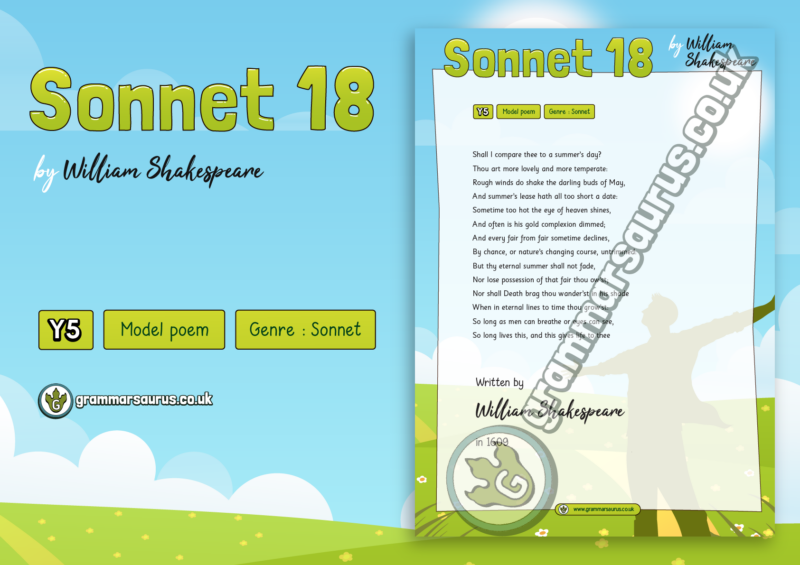Year 5 Model Poem – Poetry - William Shakespeare - Sonnet 18 ...