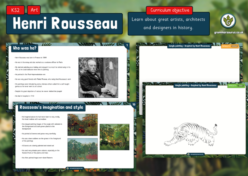 KS2 Art - Henri Rousseau Resource Pack - Grammarsaurus