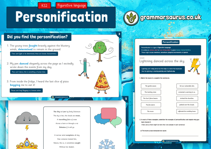 KS2 Figurative Language - Personification Lesson Pack - Grammarsaurus