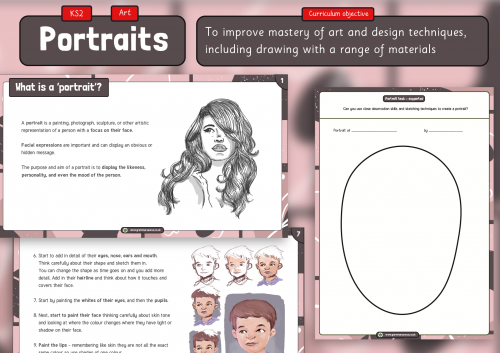 KS2 Art - Portraits Lesson Pack - Grammarsaurus