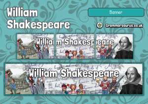 William Shakespeare Display Banner - Grammarsaurus