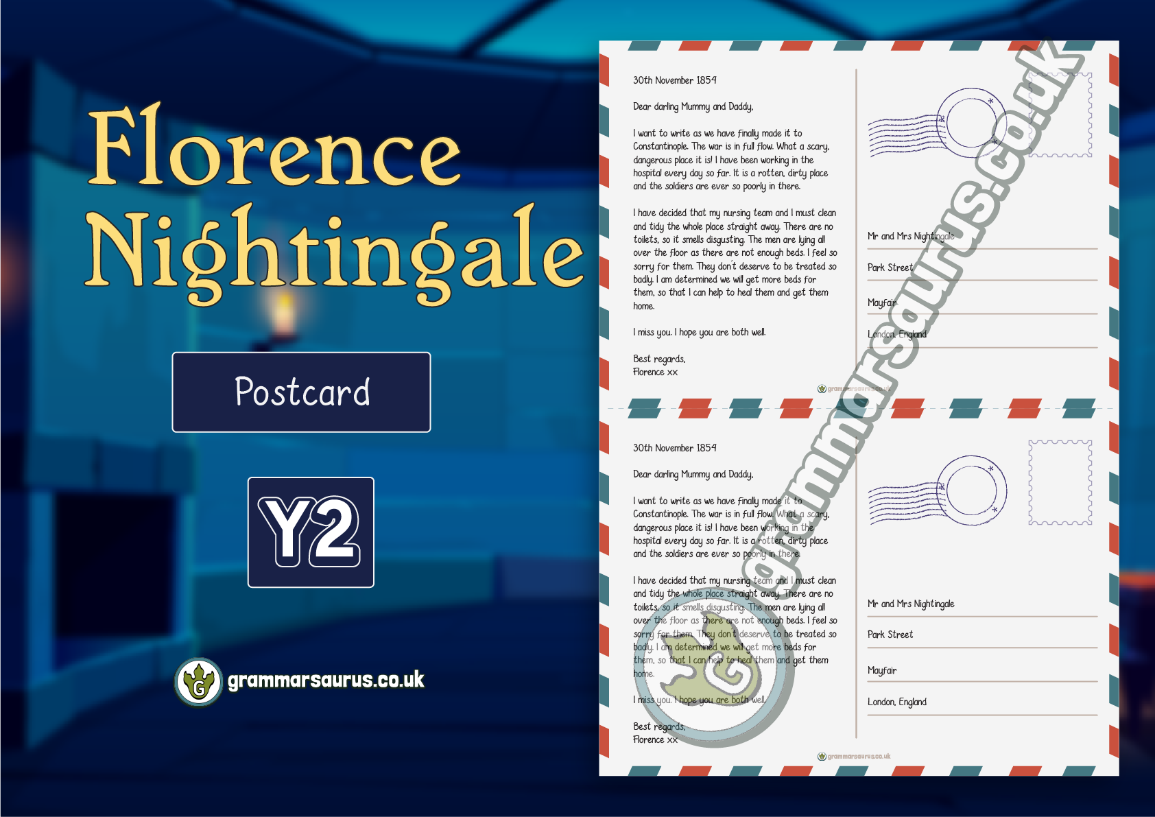 Year 2 Model Text - Recount - Postcard - Florence Nightingale ...