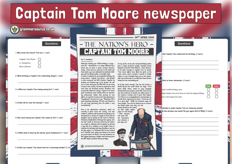 Tom Newspaper AD - Grammarsaurus