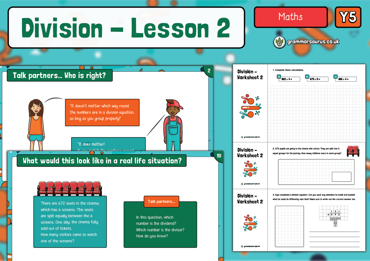 Year 5 Division - Introducing Exchanging - Lesson 2 - Grammarsaurus