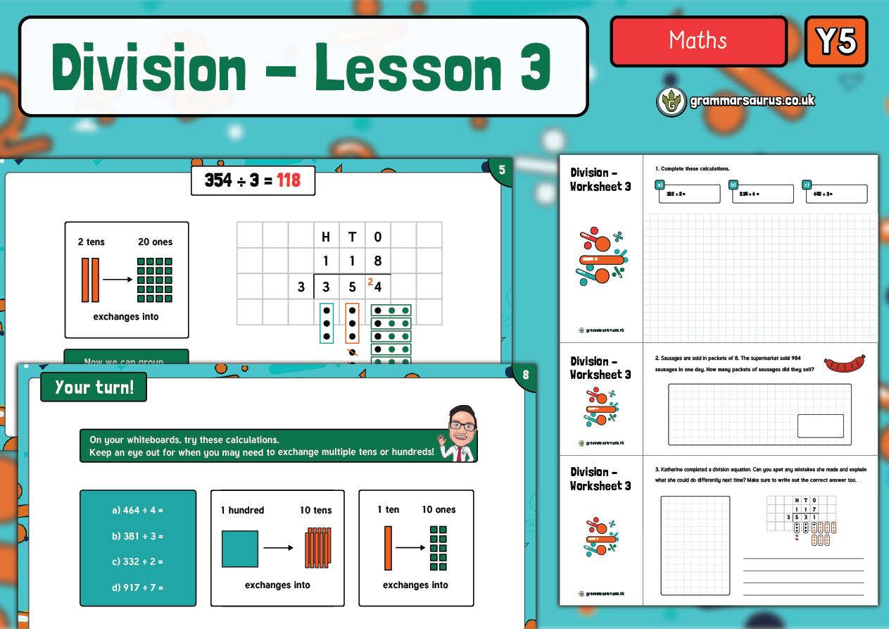 Year 5 Division - Exchanging Multiple Tens and Hundreds - Lesson 3 ...