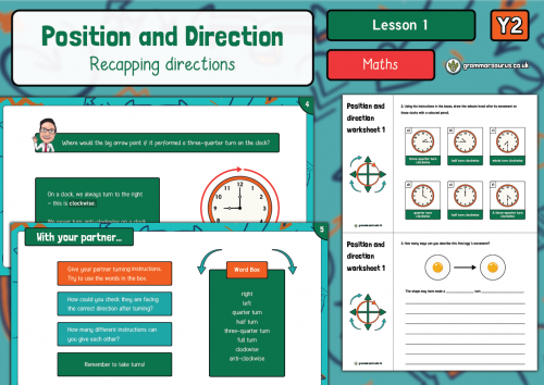 Year 2 Geometry - Position and Direction - Lesson 1 - Grammarsaurus