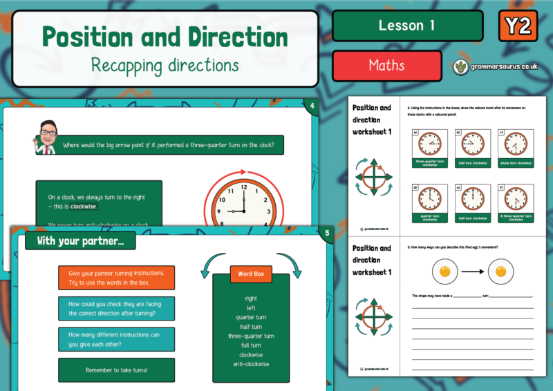 Year 2 Geometry - Position and Direction - Lesson 1 - Grammarsaurus