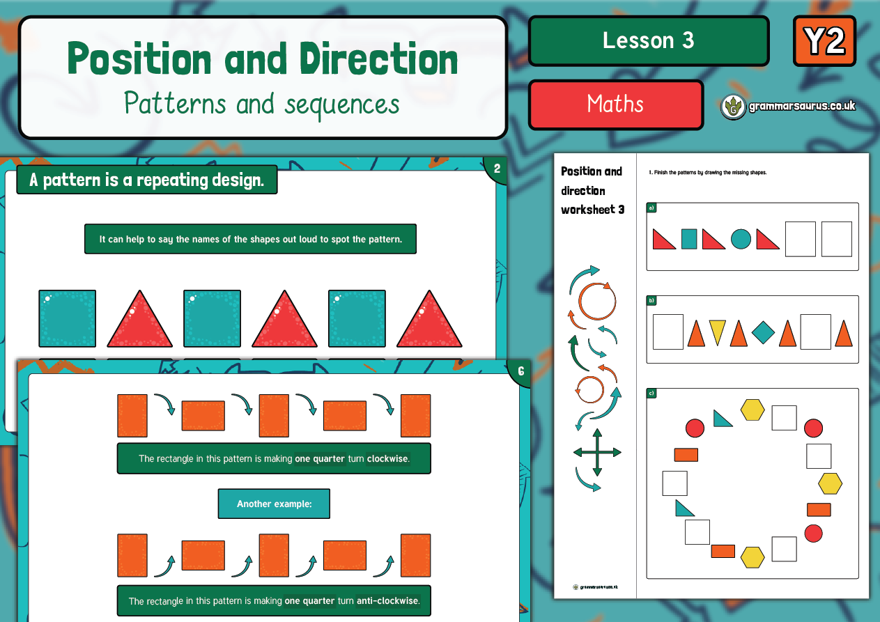 Year 2 Geometry Position And Direction Lesson 3 Grammarsaurus