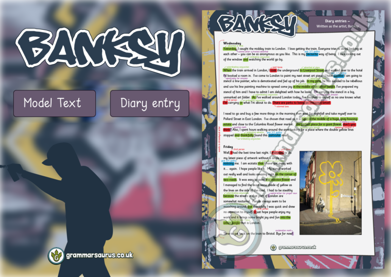 Year 4 Model Text - Diary entry - Banksy - Grammarsaurus