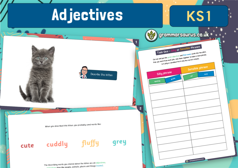 KS1 Grammar - Adjectives Lesson Pack - Grammarsaurus
