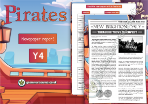 Year 4 Model Text - Newspaper report - Pirates - Grammarsaurus