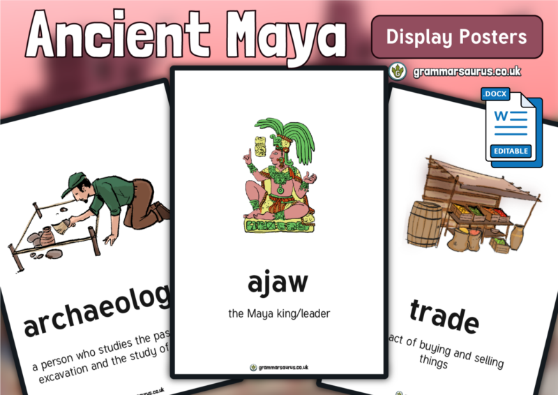 History Display Posters - Ancient Maya - Grammarsaurus