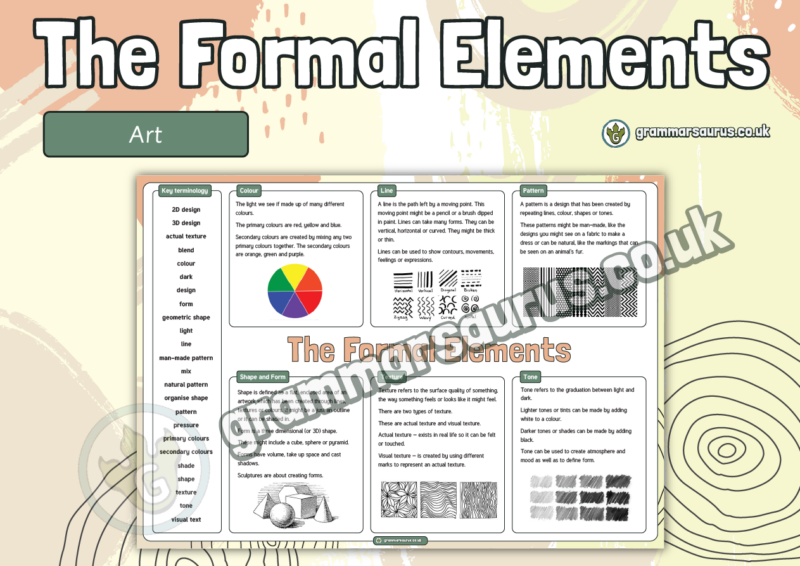 Art - The Formal Elements - Grammarsaurus