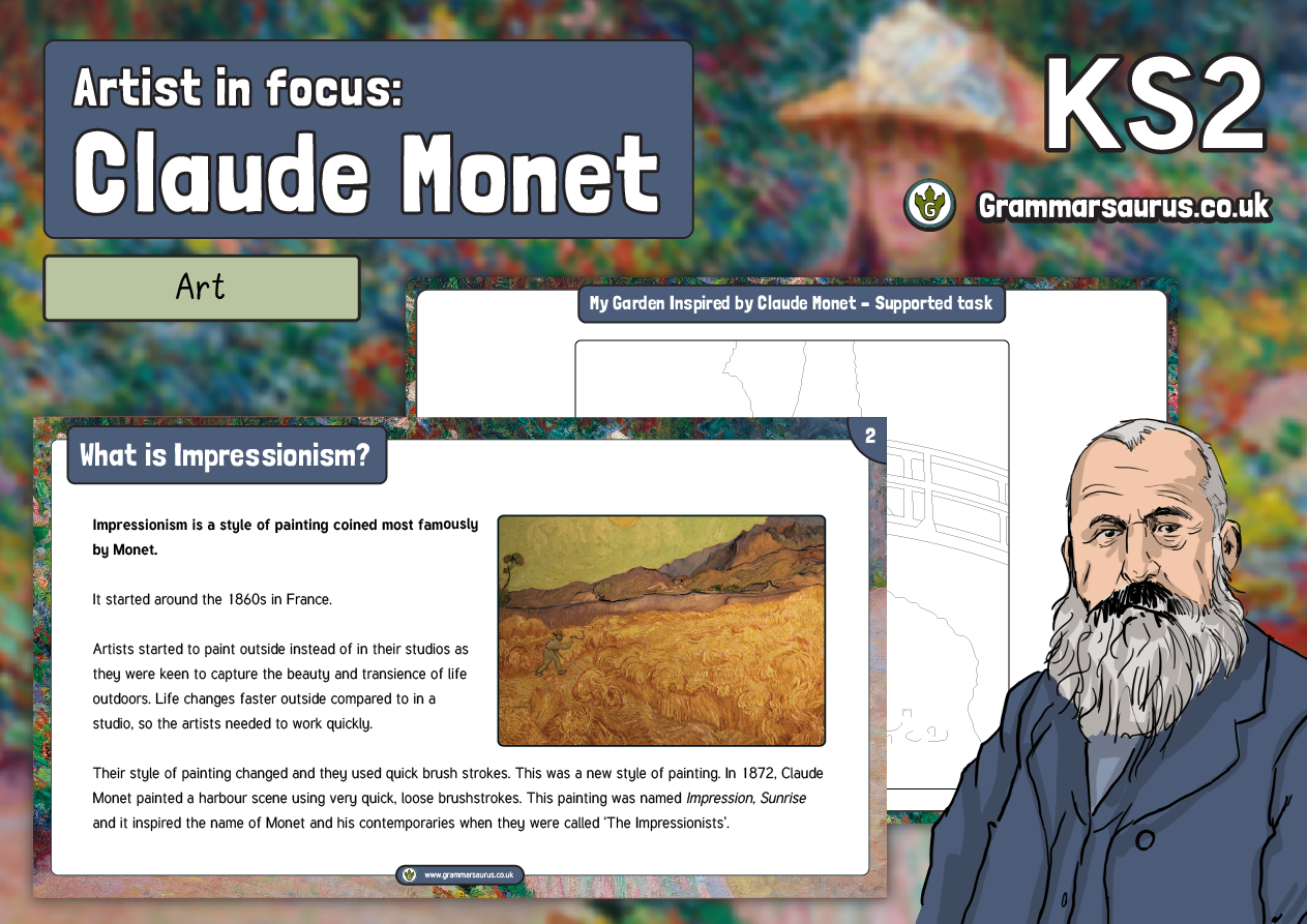 Year 4 Art - Claude Monet - Lesson Pack - Grammarsaurus