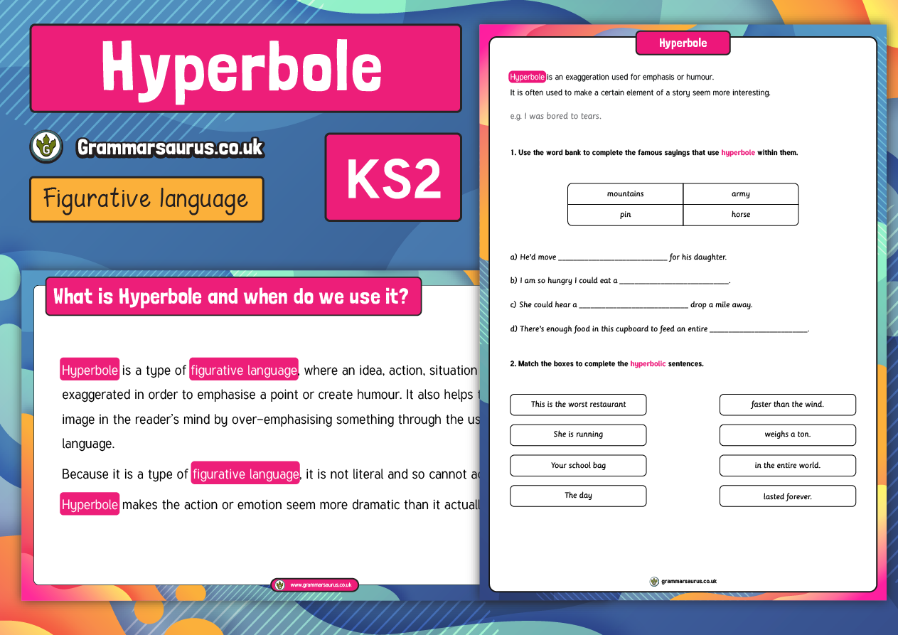 KS2 SPaG - Hyperbole Lesson Pack - Grammarsaurus