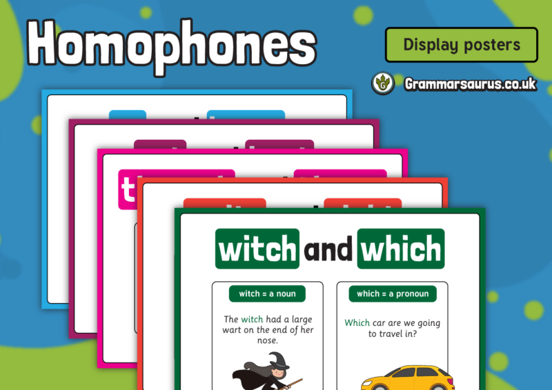 KS2 Homophones Display Poster Pack - Grammarsaurus