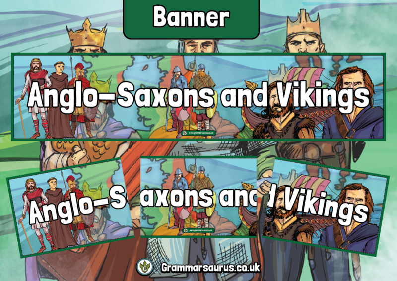 History Display Banner - Anglo-Saxons and Vikings - Grammarsaurus