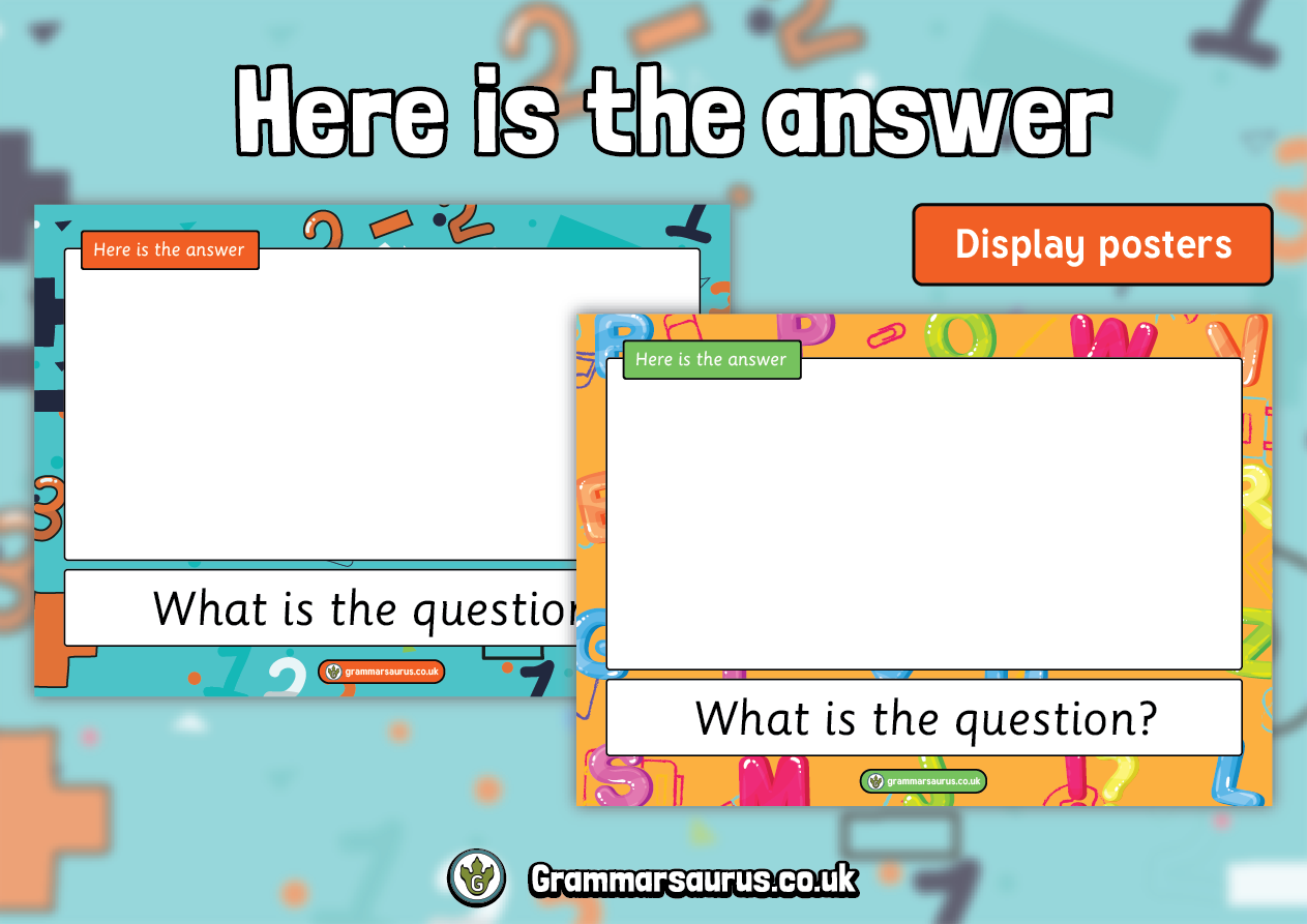 Here is the Question, Here is the Answer Display Poster Pack ...