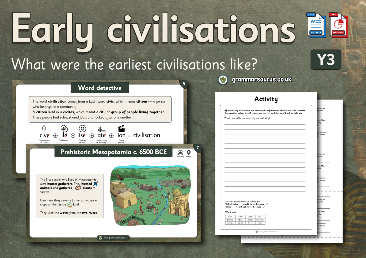 Y3 History - What were the earliest civilisations like? - Lesson 1 ...