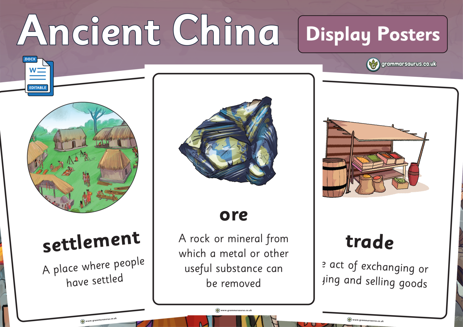 History - Editable Ancient China Display Posters - Grammarsaurus