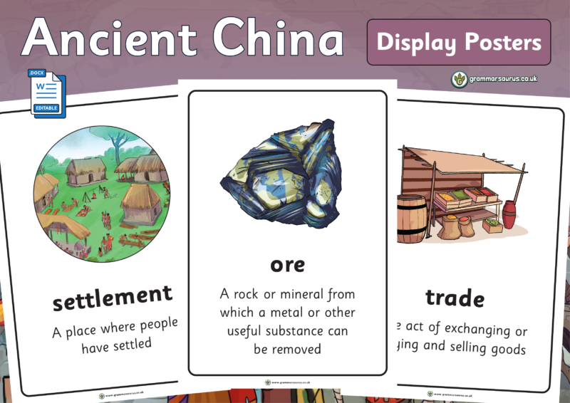History - Editable Ancient China Display Posters - Grammarsaurus