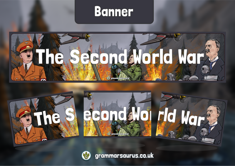History - The Second World War Display Banner - Grammarsaurus