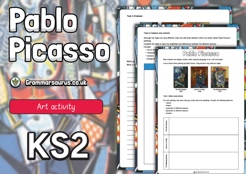 KS2 Art - Pablo Picasso - Art Activity Pack - Grammarsaurus