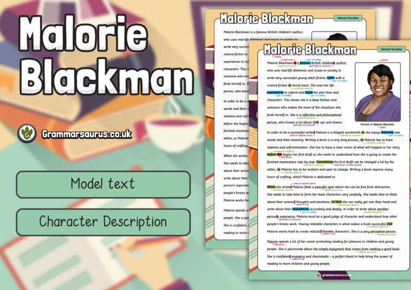 Year 3 Model Text - Character description - Malorie Blackman ...