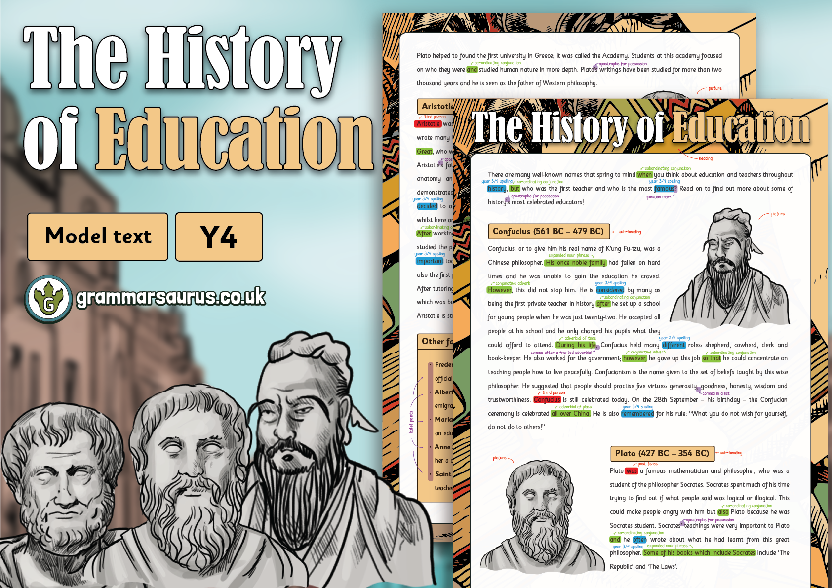 Year 4 Model Text - Explanation - The History of Education - Grammarsaurus