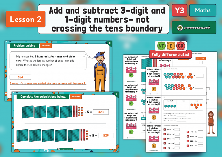 Year 3 Addition and Subtraction - Adding and Subtracting a 1-digit ...