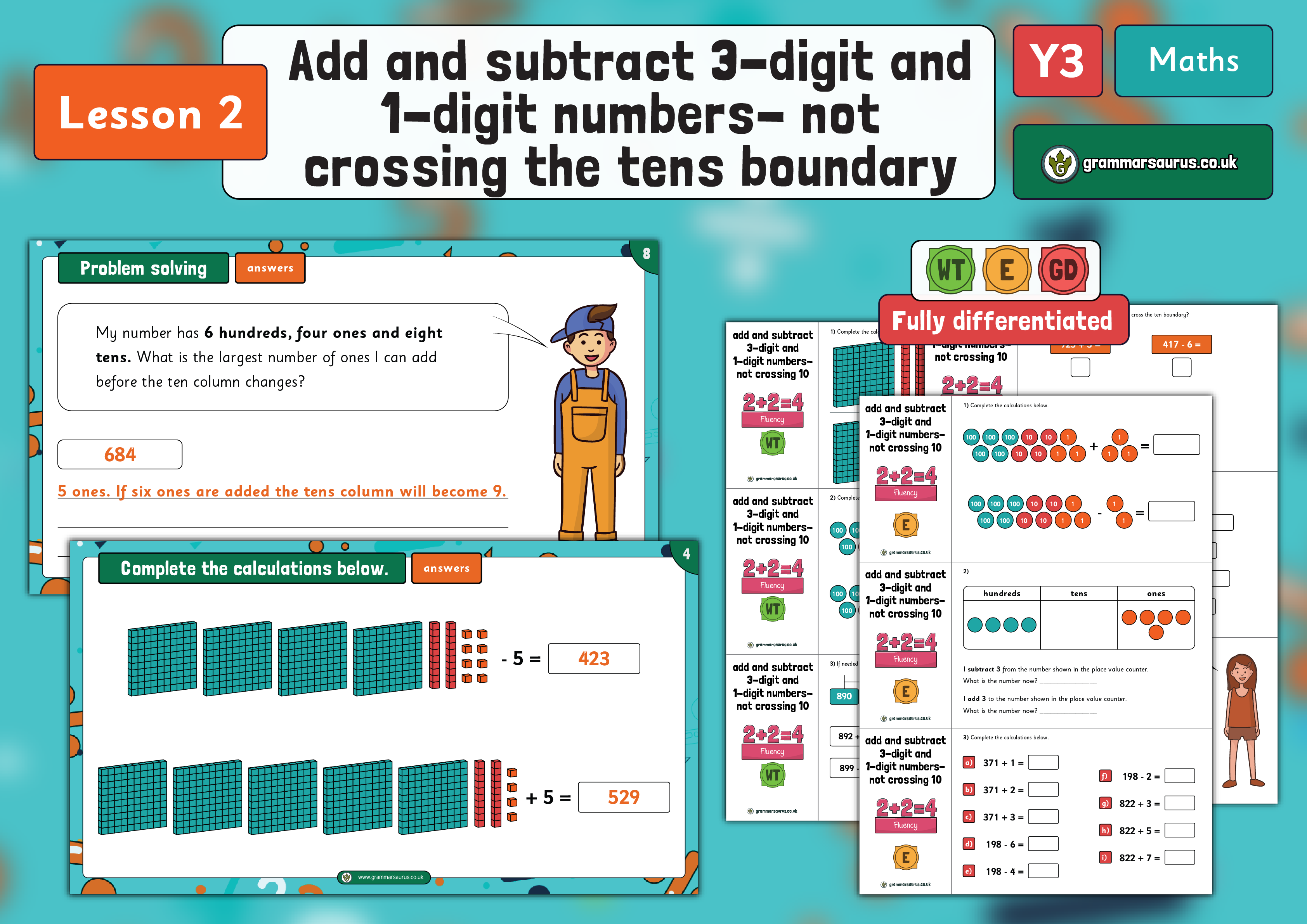 Year 3 Addition and Subtraction - Adding and Subtracting a 1-digit ...