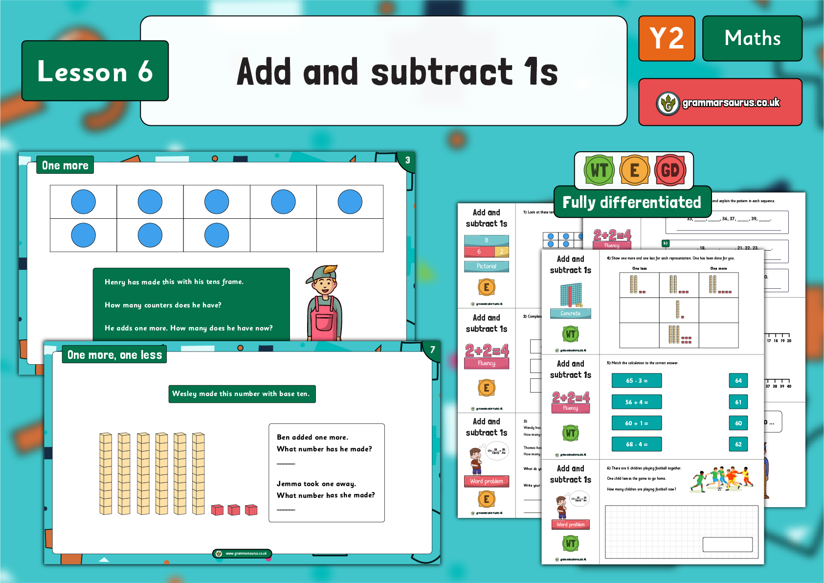 Year 2 Addition and Subtraction - Add and subtract 1s - Lesson 6 ...