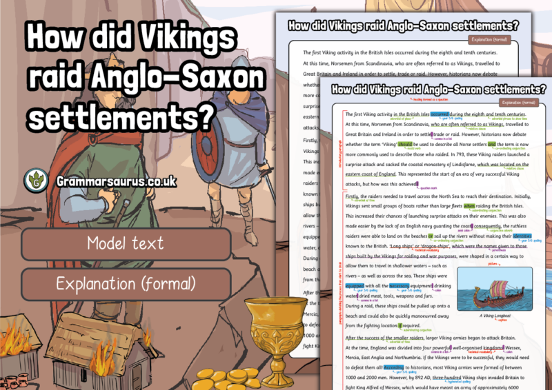 Year 5 Model Text - Explanation (Formal) - How did Vikings raid Anglo ...